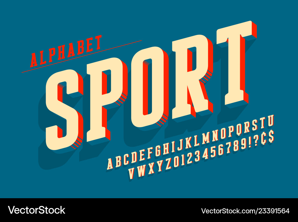 Cool 3d design of alphabet typeface font Vector Image