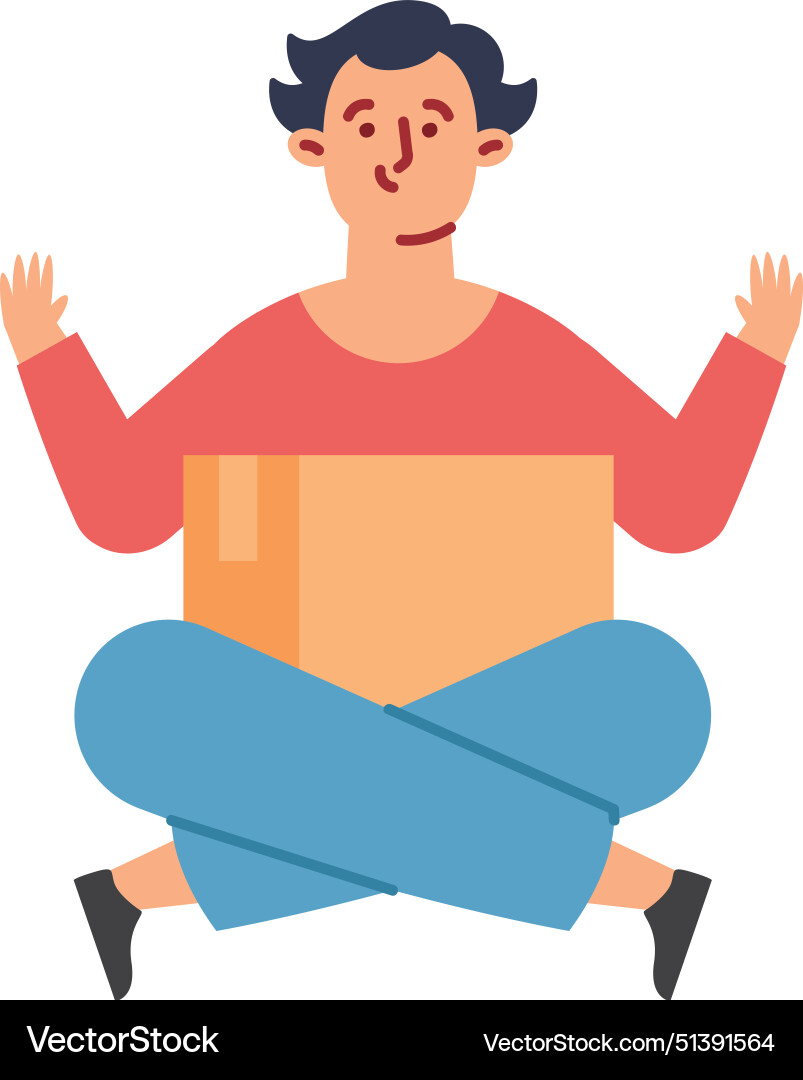 Donation with man in cartoon Royalty Free Vector Image