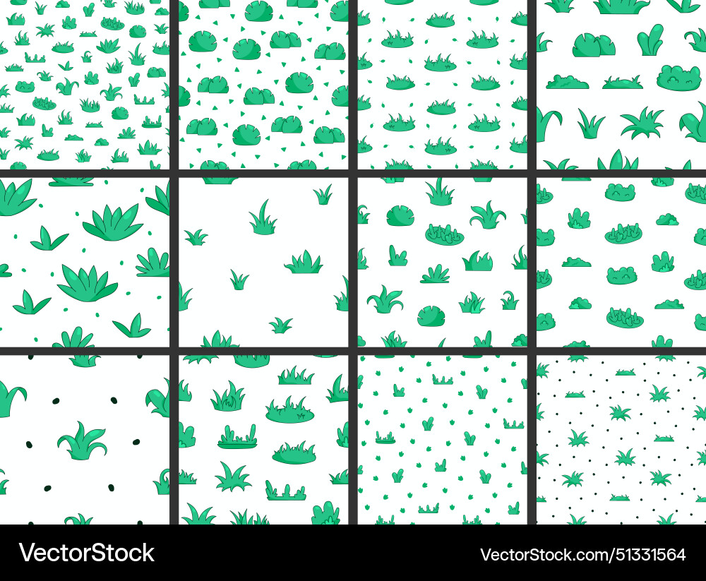 Growing grass and plant seamless pattern Vector Image