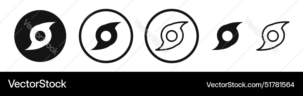 Hurricane icon set typhoon symbol sea cyclone Vector Image