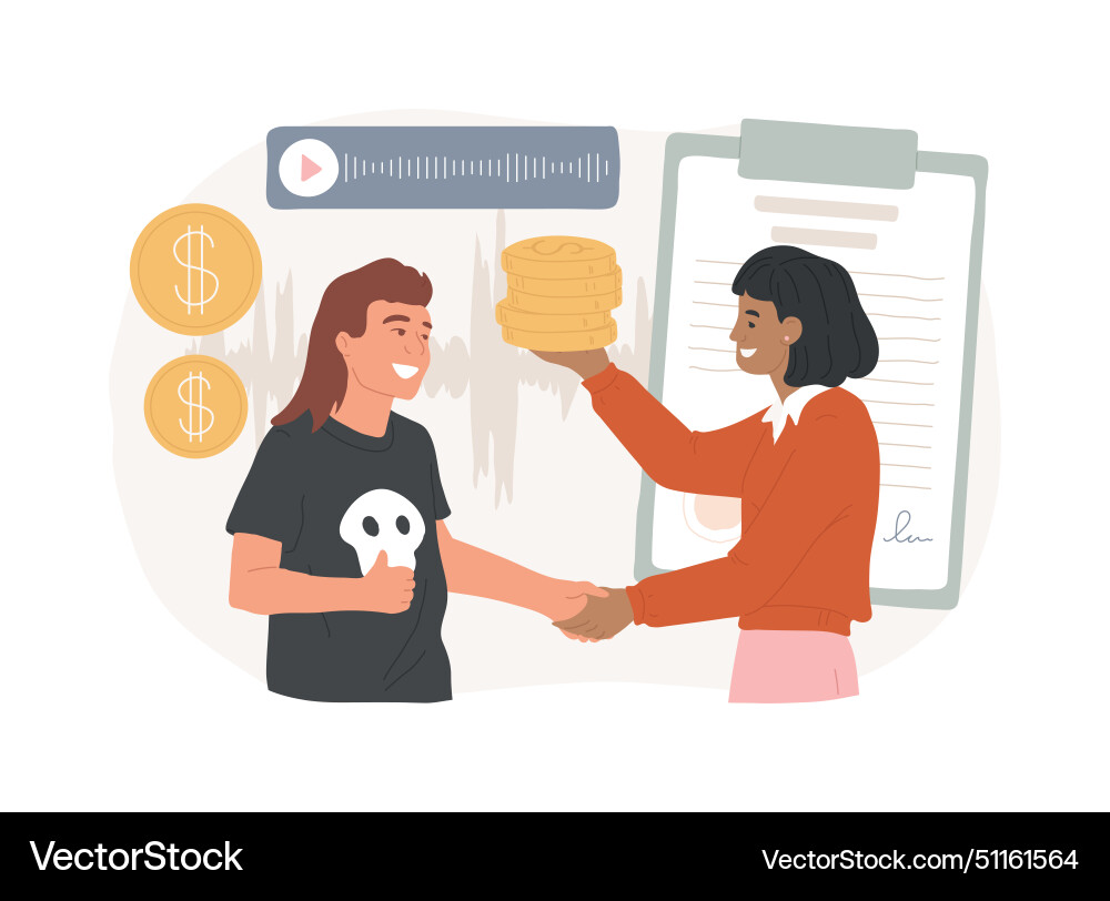 Licensing contract isolated concept Royalty Free Vector