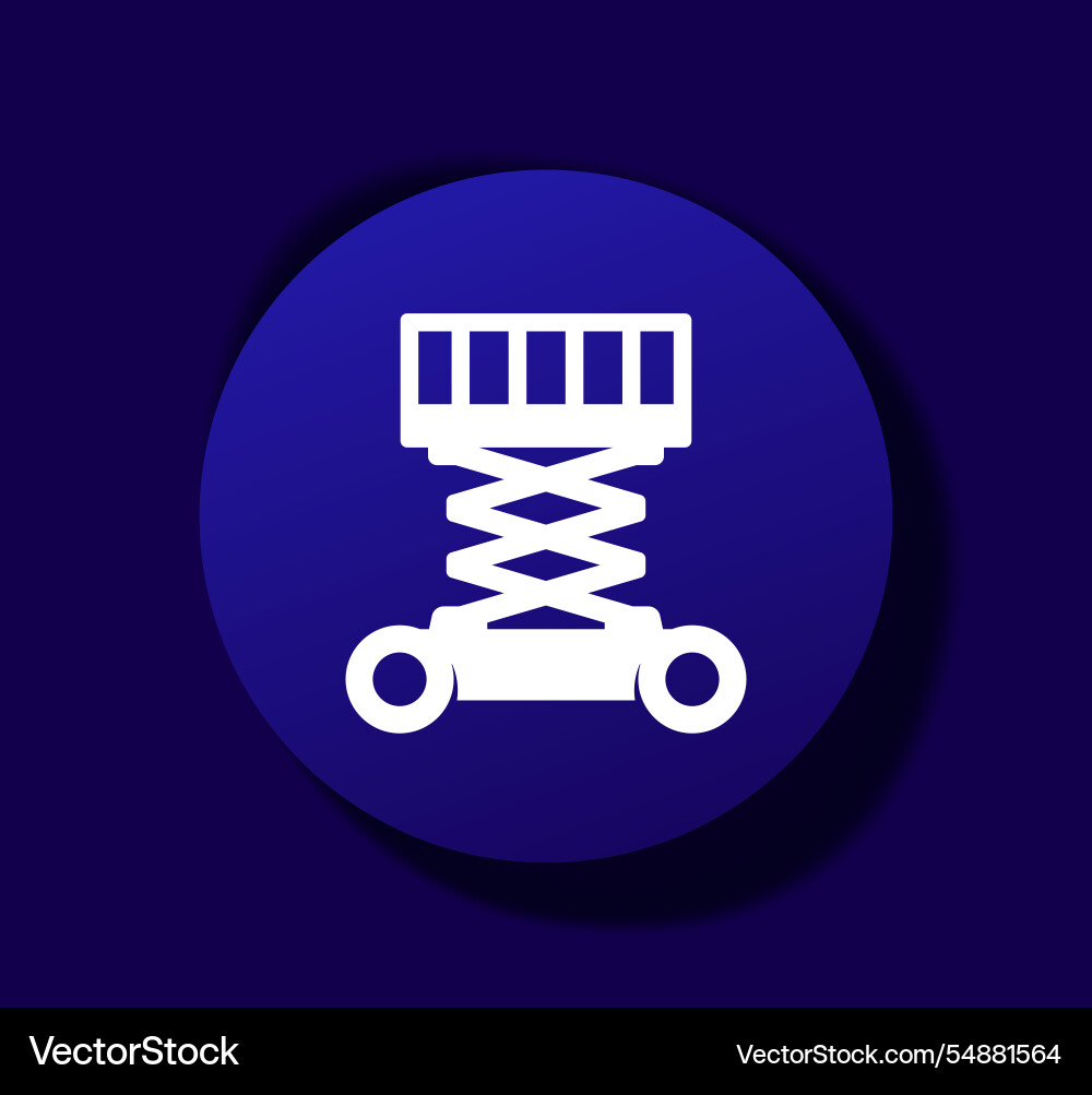 Lifting platform icon scissor lift Royalty Free Vector Image