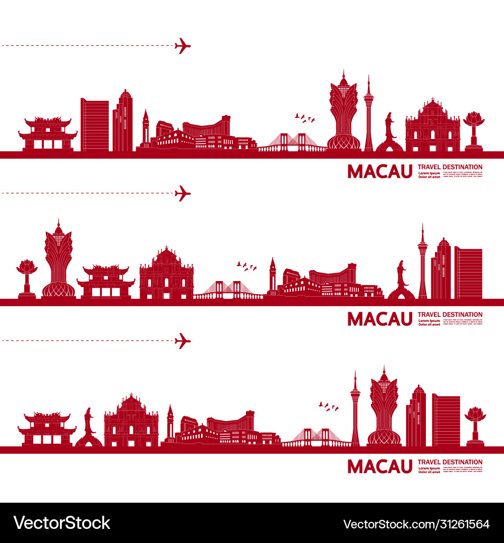 Macau travel destination Royalty Free Vector Image