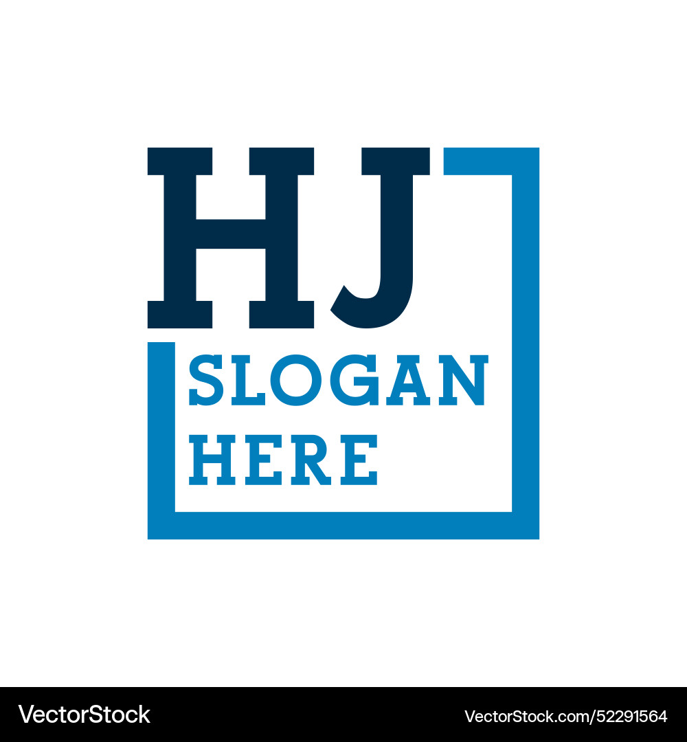 Minimal initials logo letters h and j hj initial Vector Image