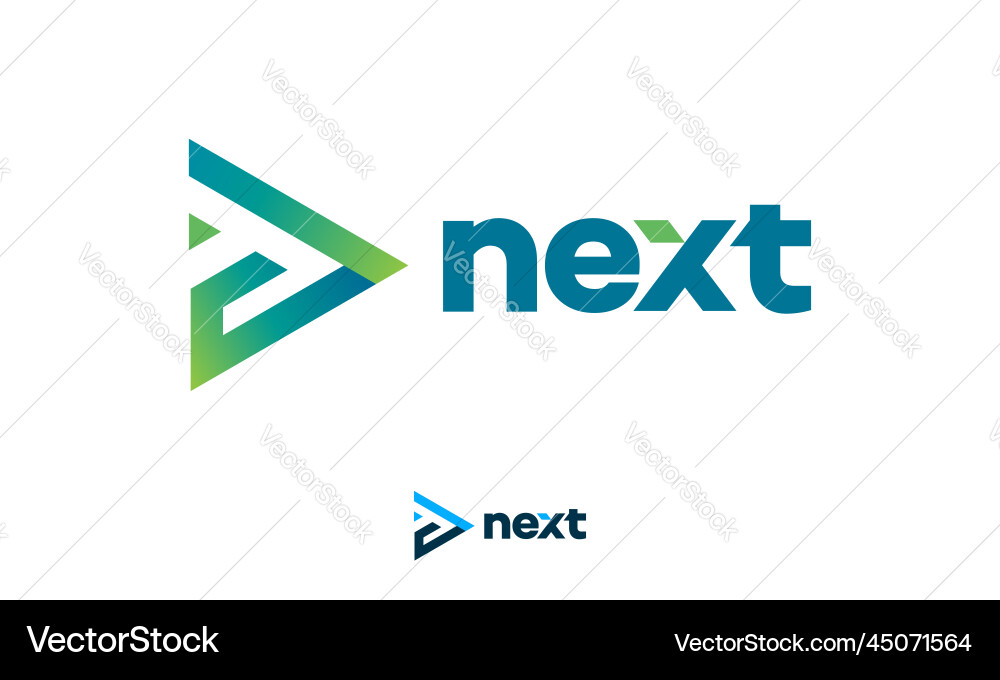 Modern next logo designs concept arrow Royalty Free Vector