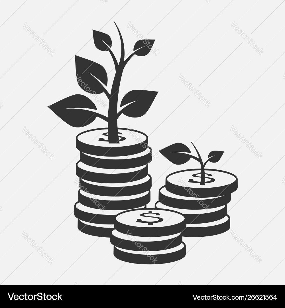 Money growth icon Royalty Free Vector Image - VectorStock