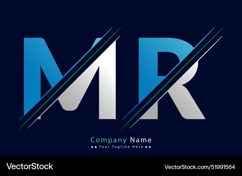 Mr letter logo design template Royalty Free Vector Image