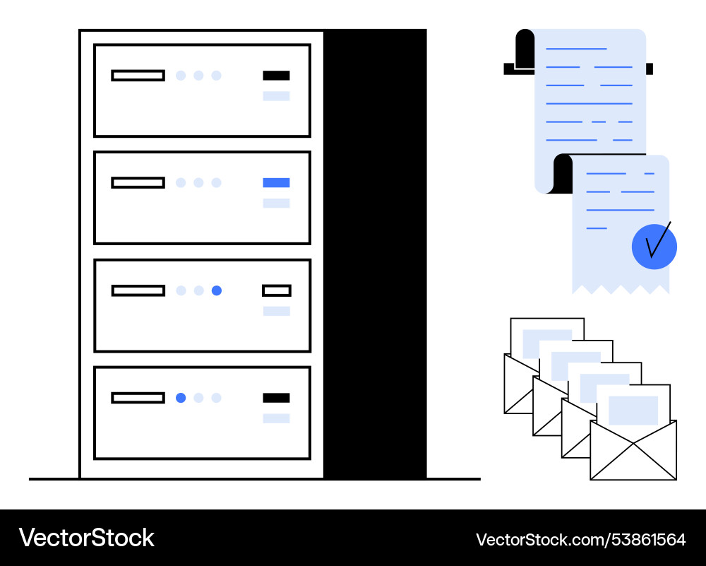Organized file management system with digital Vector Image