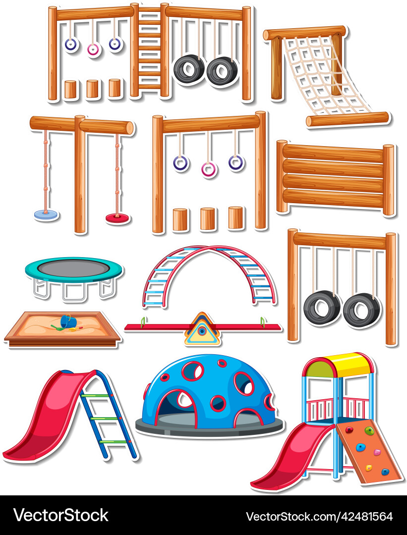 Playground Sticker Pack Royalty Free Vector Image