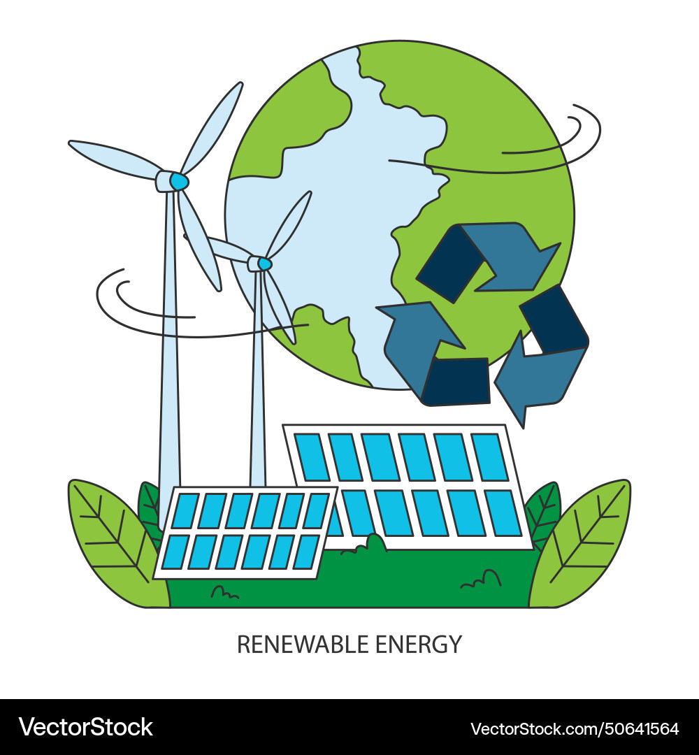 Renewable power sustainable electricity Royalty Free Vector