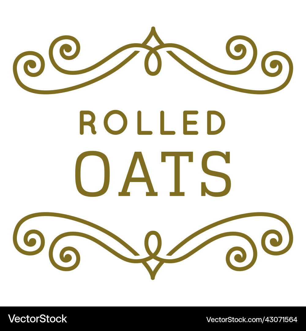 Rolled oats swirls label Royalty Free Vector Image