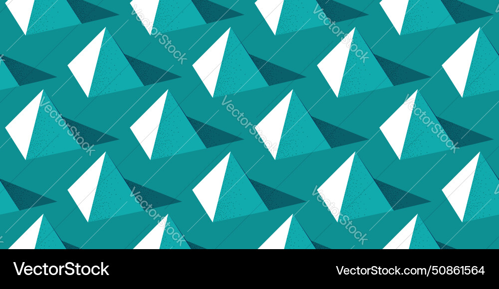 Seamless pattern with pyramid shape on green Vector Image