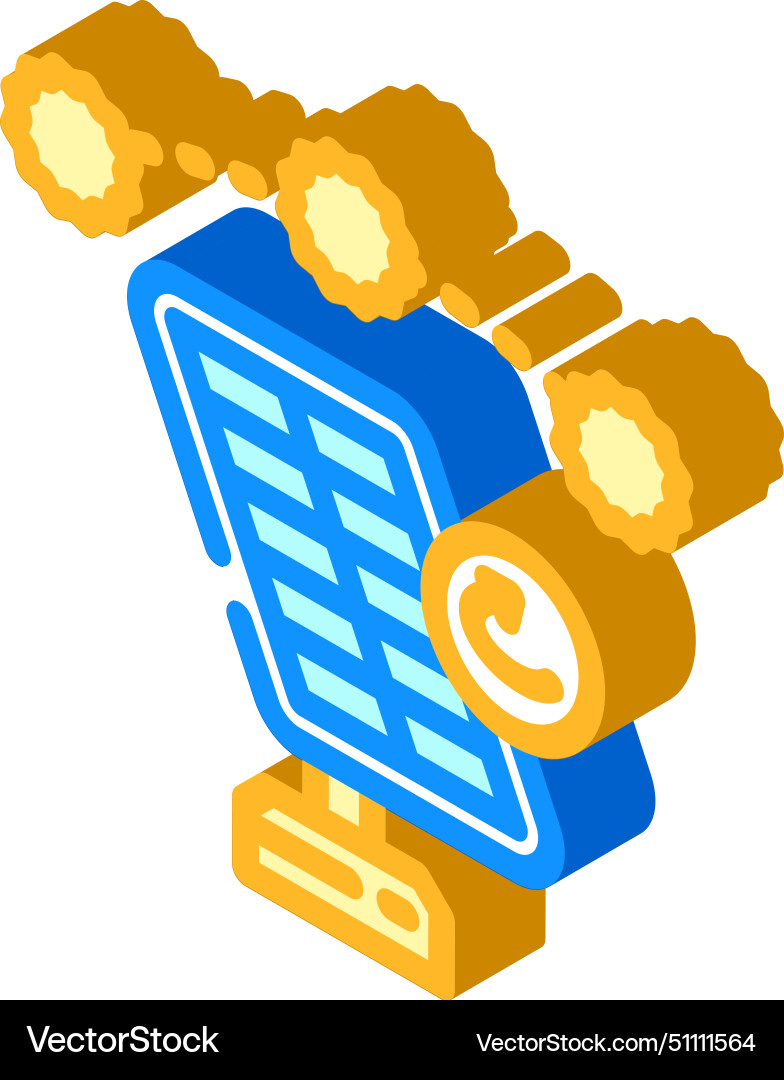 Tracking system solar panel isometric icon Vector Image