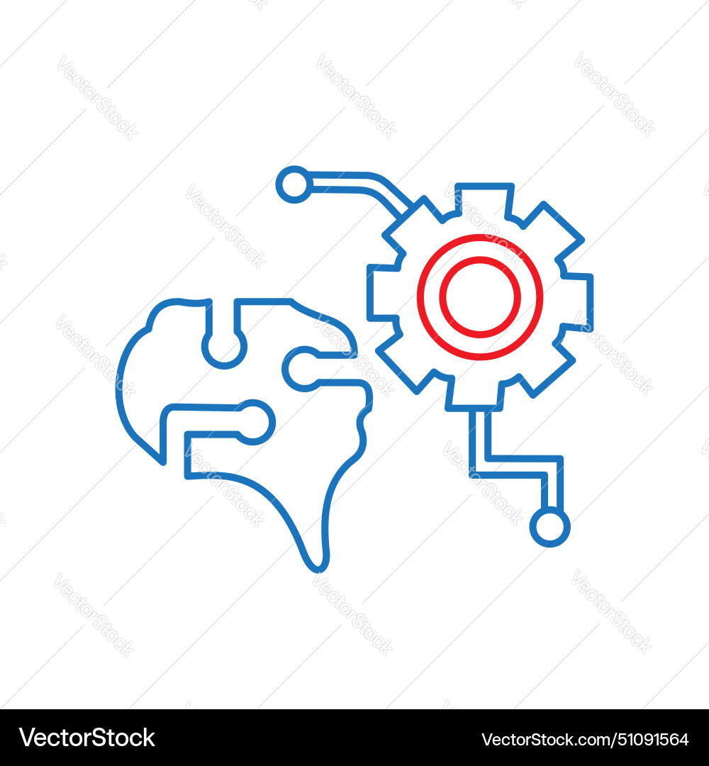 Unsupervised learning icon design Royalty Free Vector Image