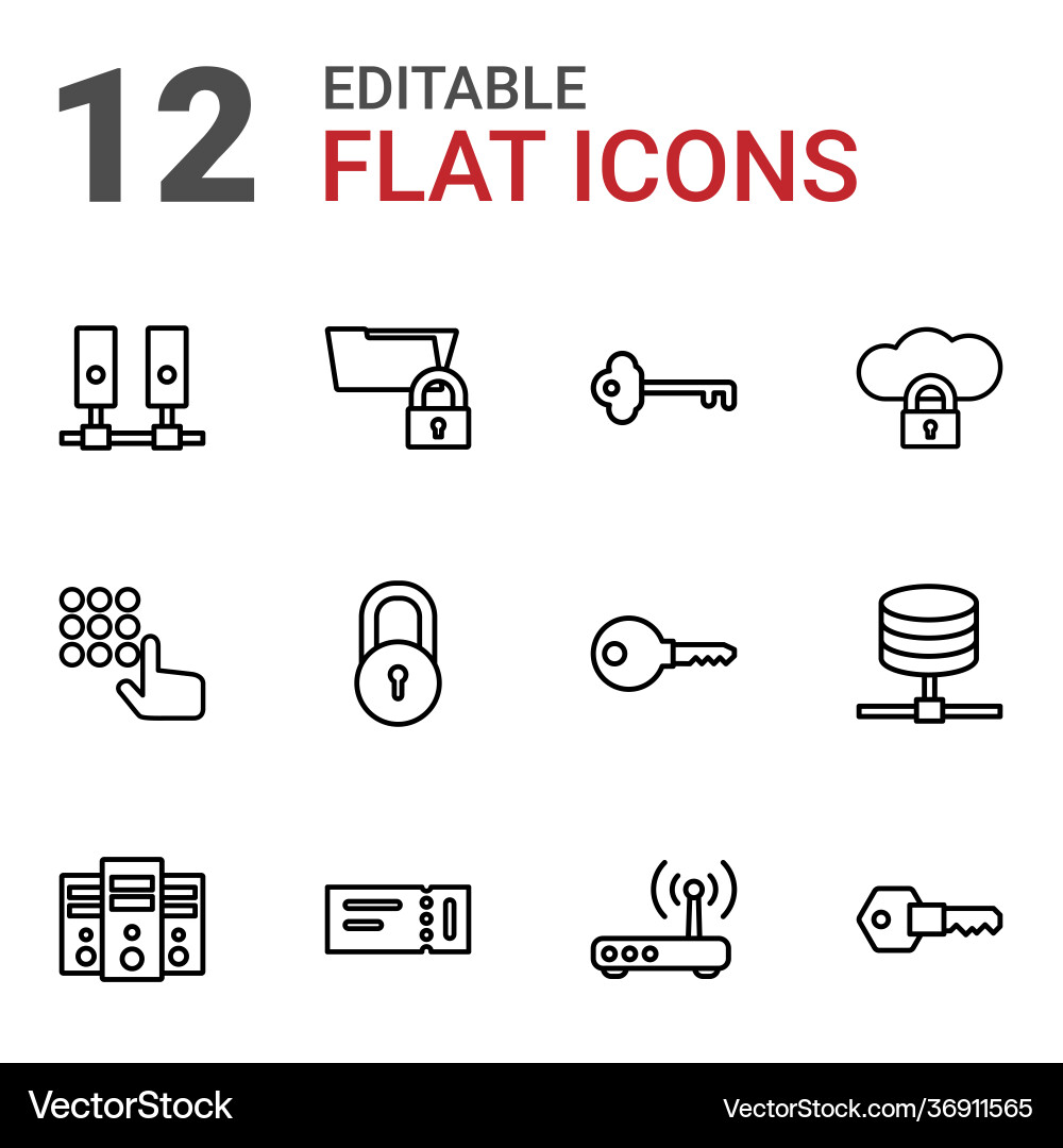 12 access icons Royalty Free Vector Image - VectorStock