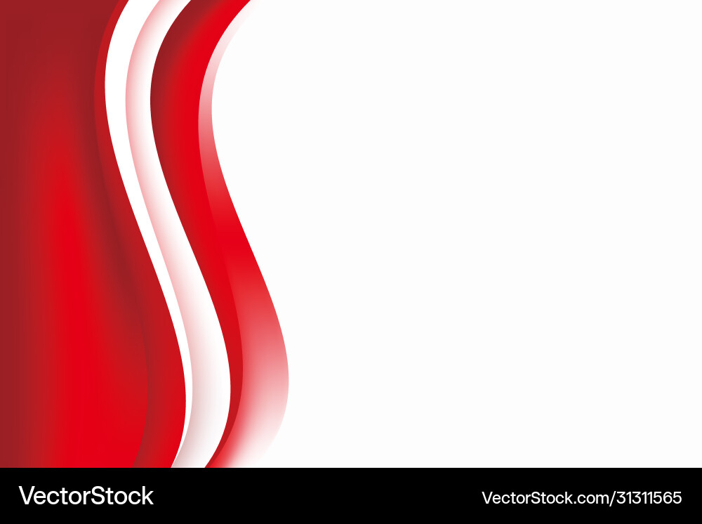 Abstract stylish red white wave background design Vector Image