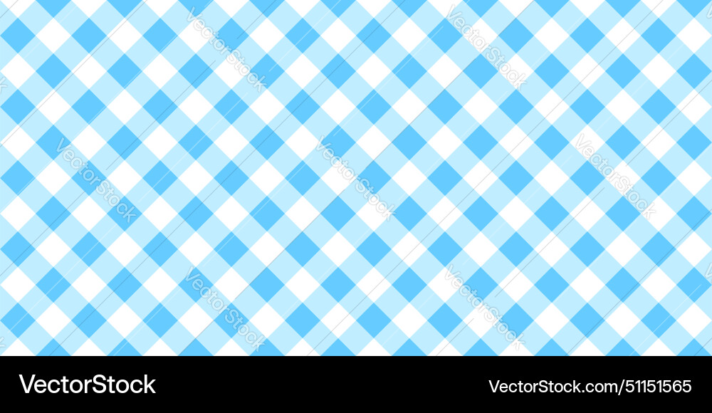 Blue and white diagonal gingham pattern Royalty Free Vector