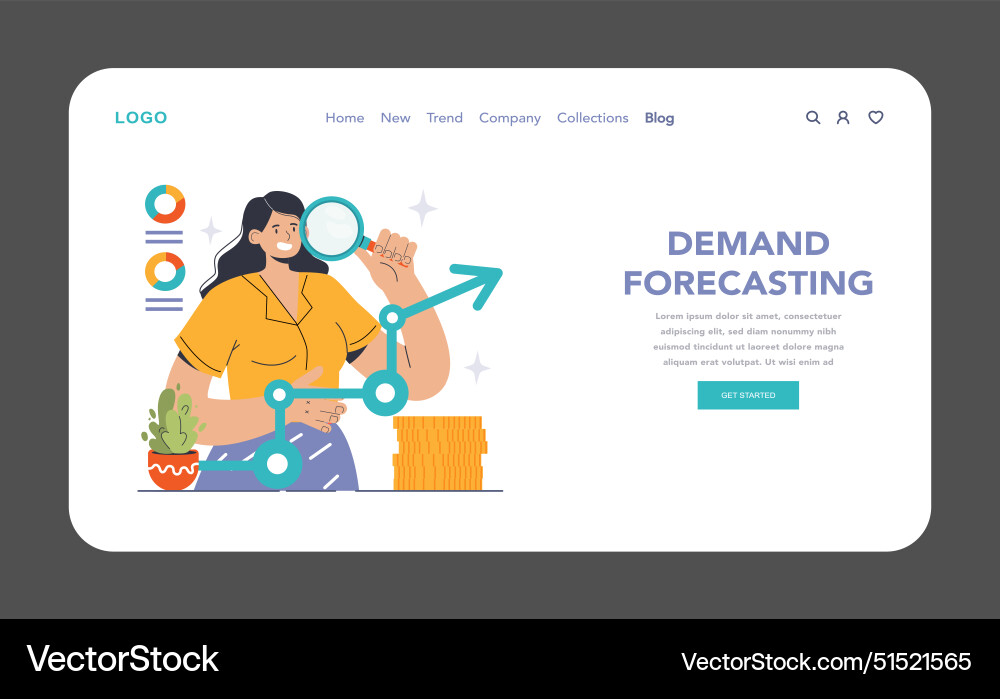 Demand forecasting concept flat Royalty Free Vector Image