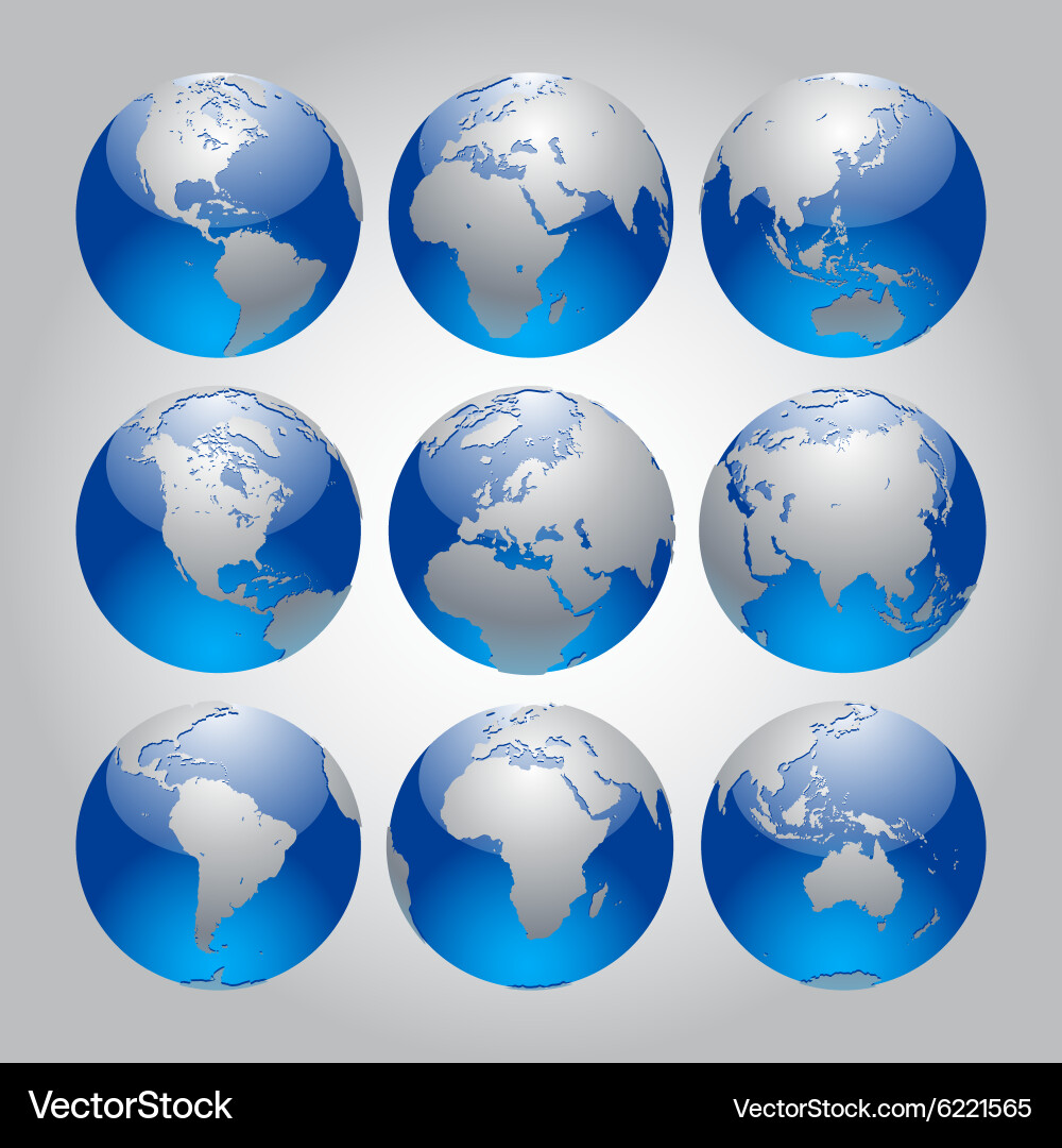 Globe set Royalty Free Vector Image - VectorStock