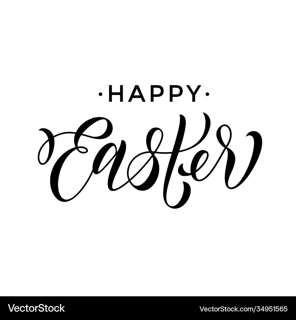 Happy easter greeting paschal text calligraphy Vector Image