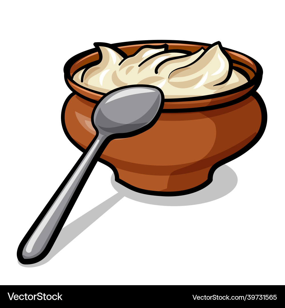 Homemade sour cream Royalty Free Vector Image - VectorStock