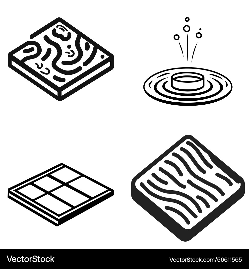 Isometric tile icon set square shape with line Vector Image