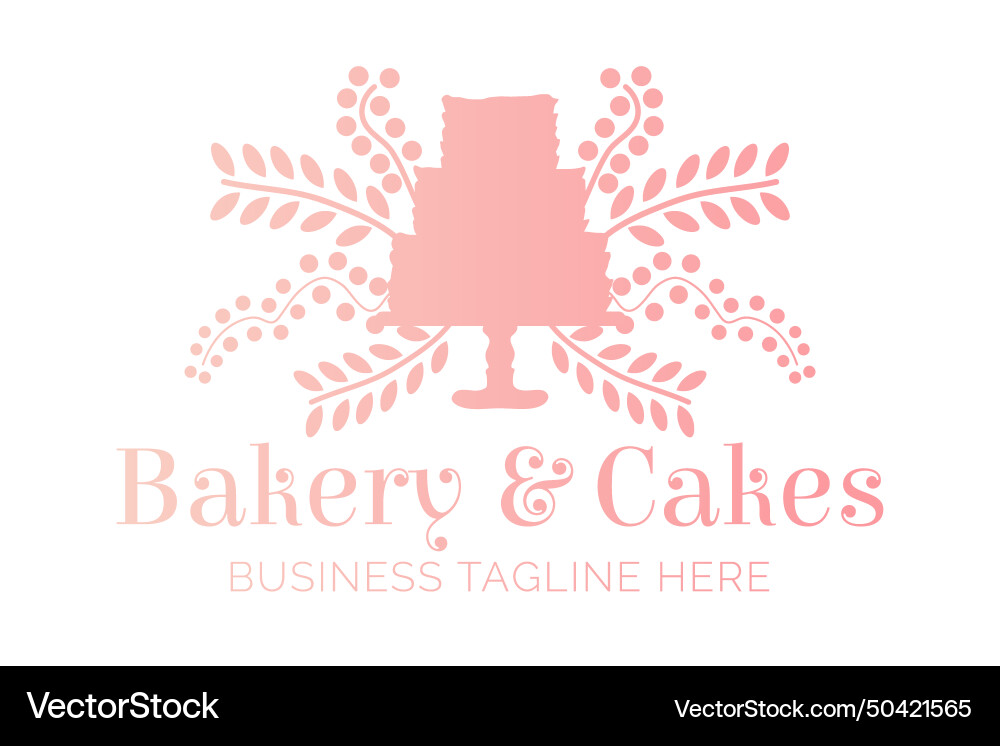 Pastel pink bakery and cakes nice logo design Vector Image