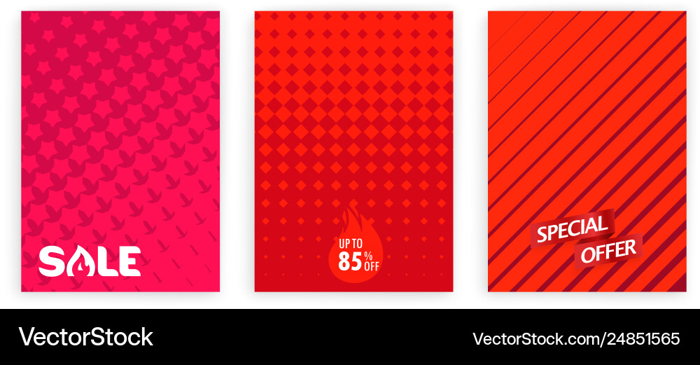Red sale banners template with geometric Vector Image