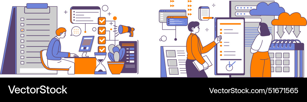 Task management and project planning Royalty Free Vector