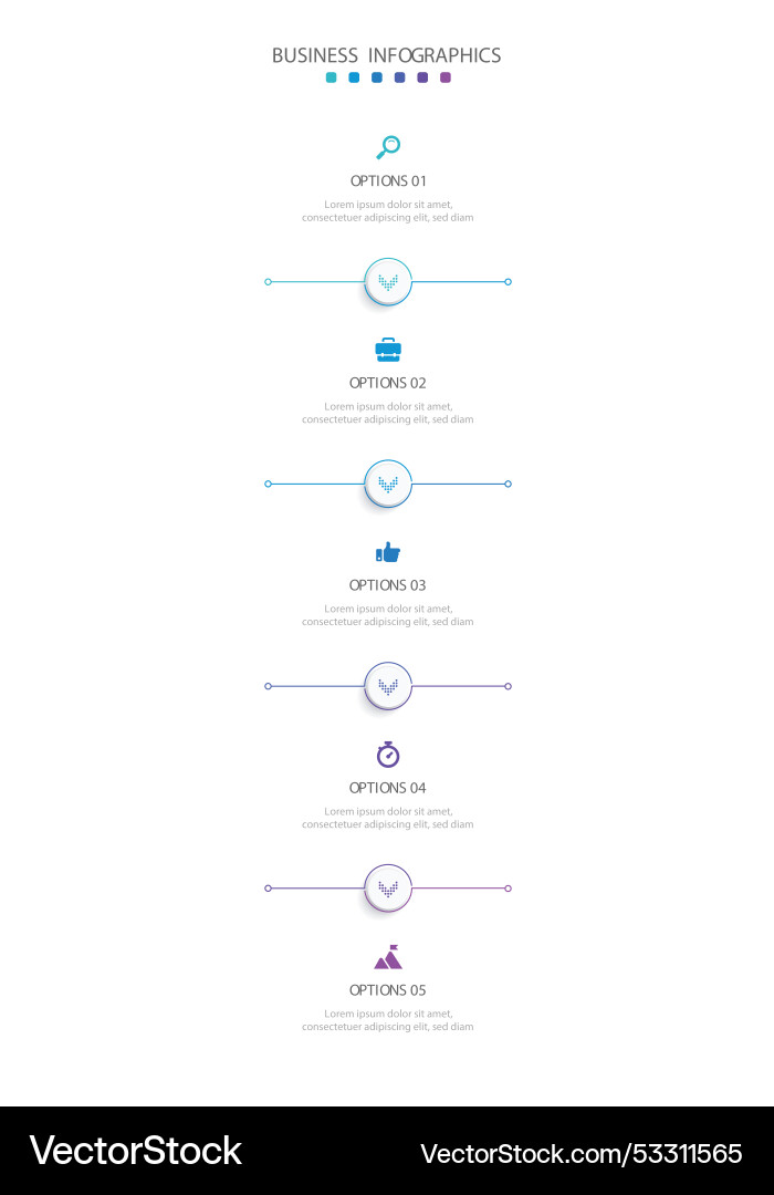 Vertical progress bar featuring 5 arrow-shaped Vector Image