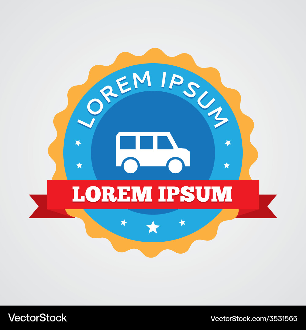 Vintage School Bus Badge Royalty Free Vector Image