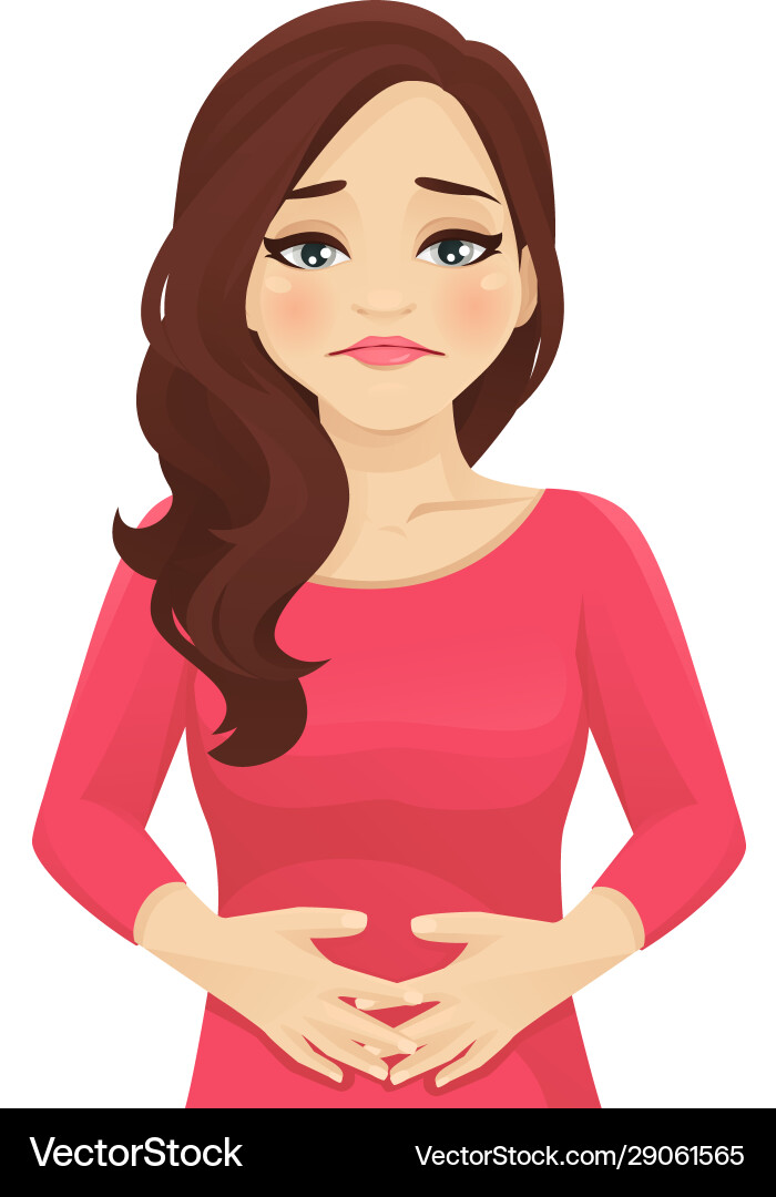 Woman stomach ache Royalty Free Vector Image - VectorStock