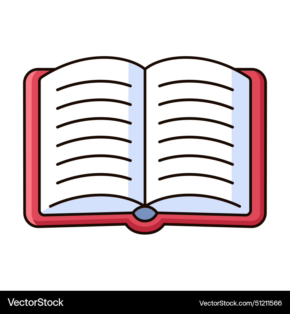Book icon in cartoon style Royalty Free Vector Image