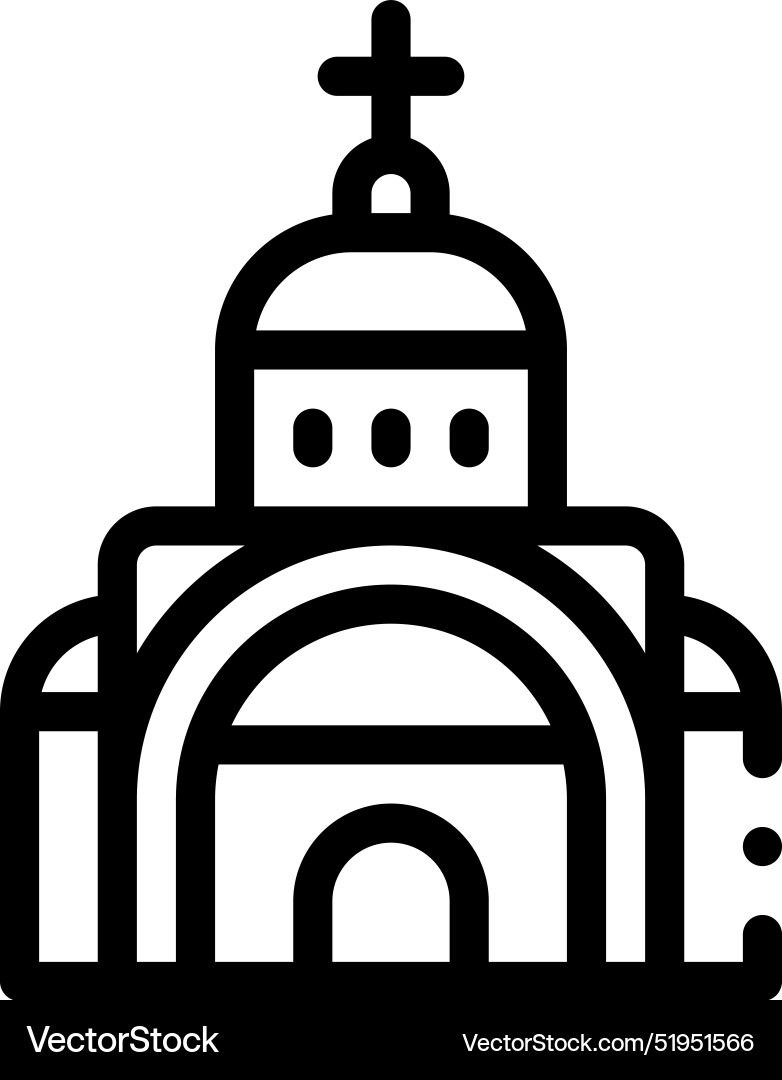 Church icon thin linear style design isolated on Vector Image