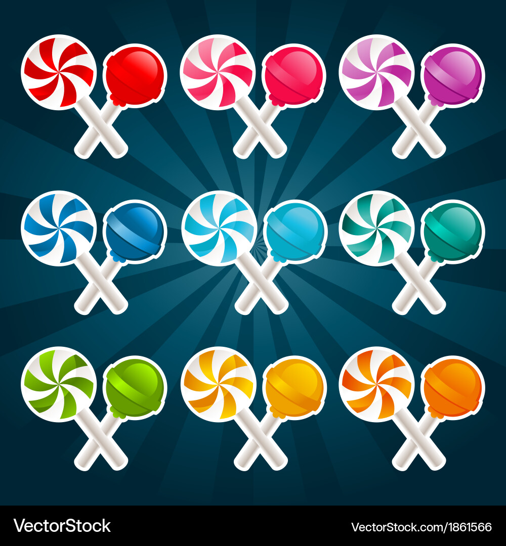 Colorful lollipop candy Royalty Free Vector Image