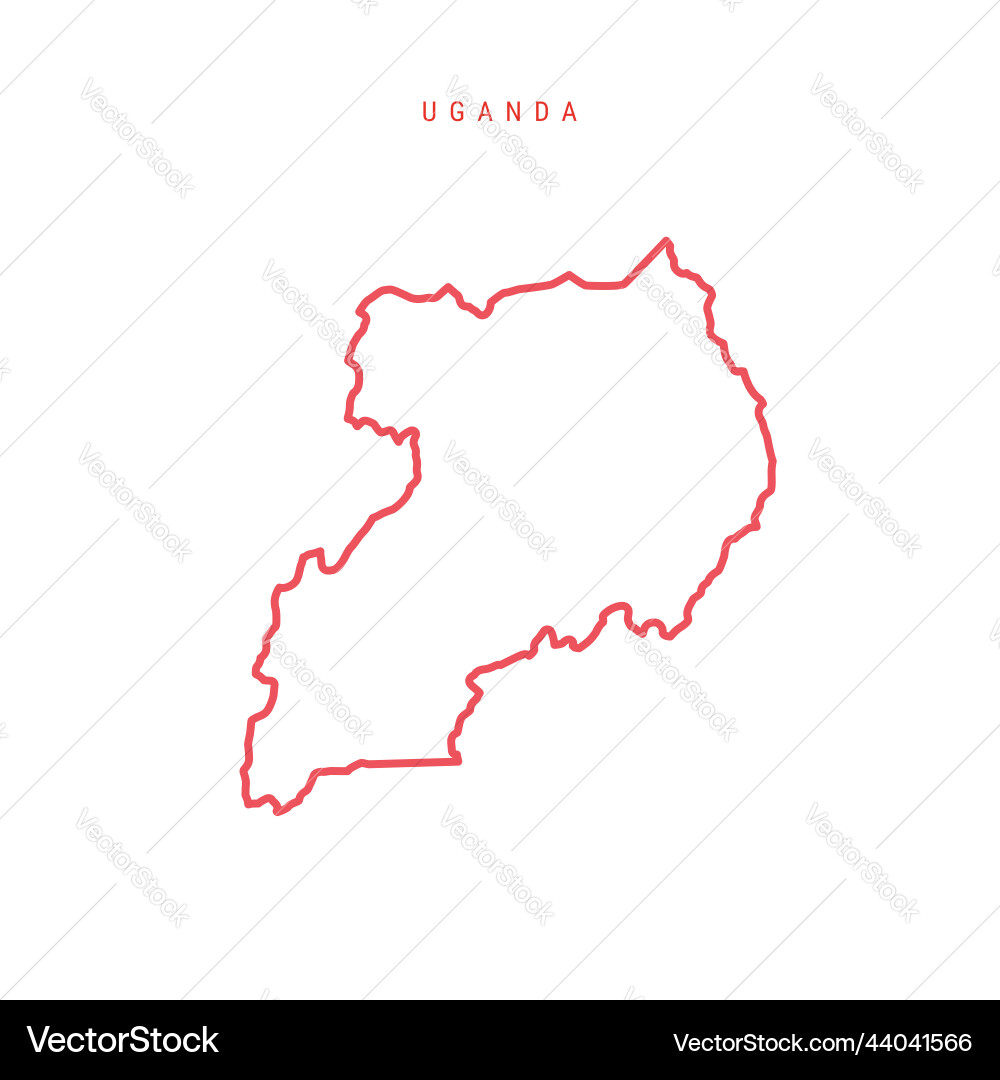 Editable Uganda Map Outline Royalty Free Vector Image
