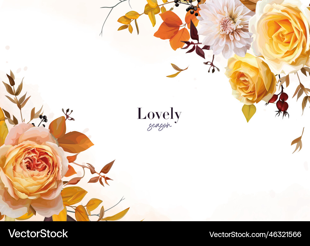 Elegant floral autumn card design fall template Vector Image