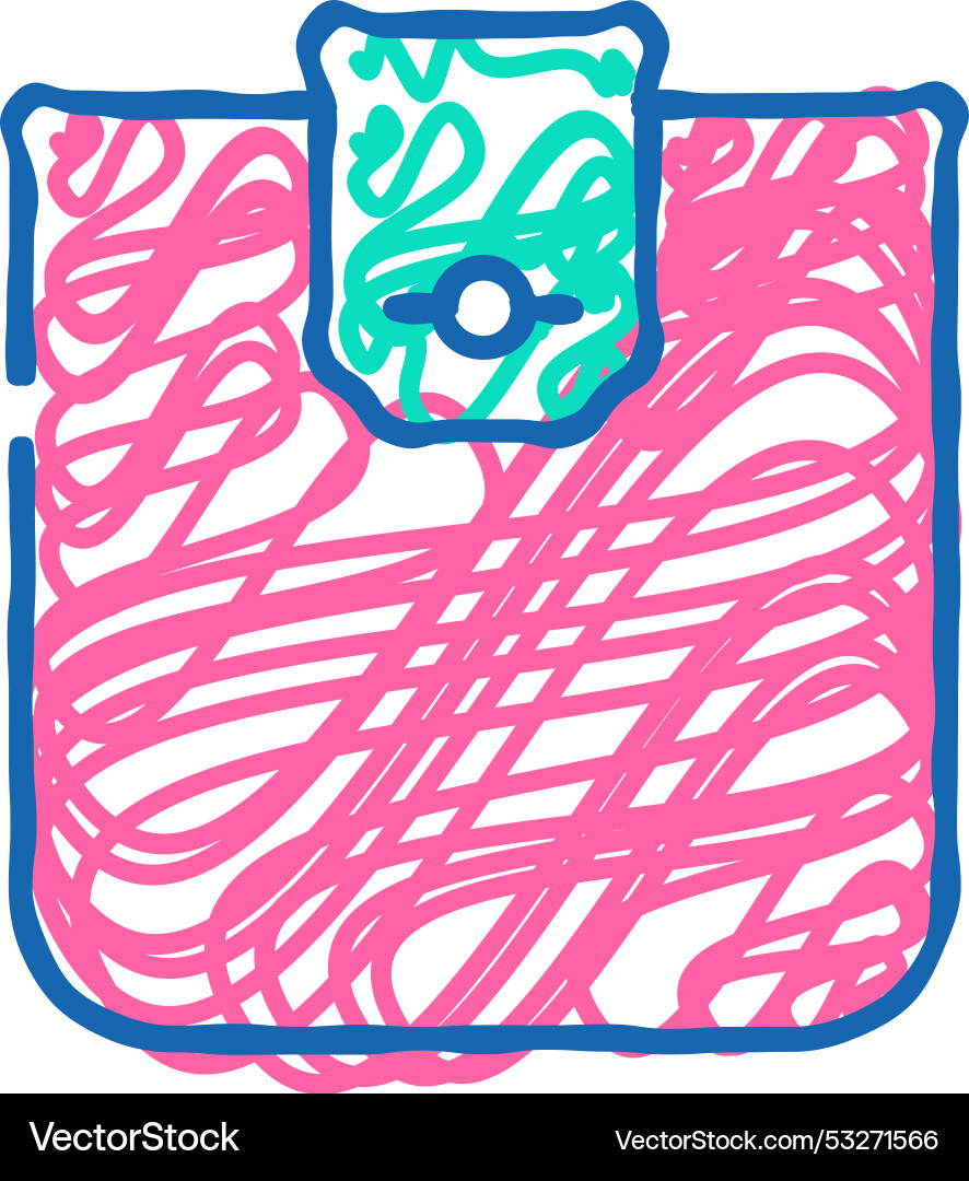 Flap pocket icon doodle Royalty Free Vector Image