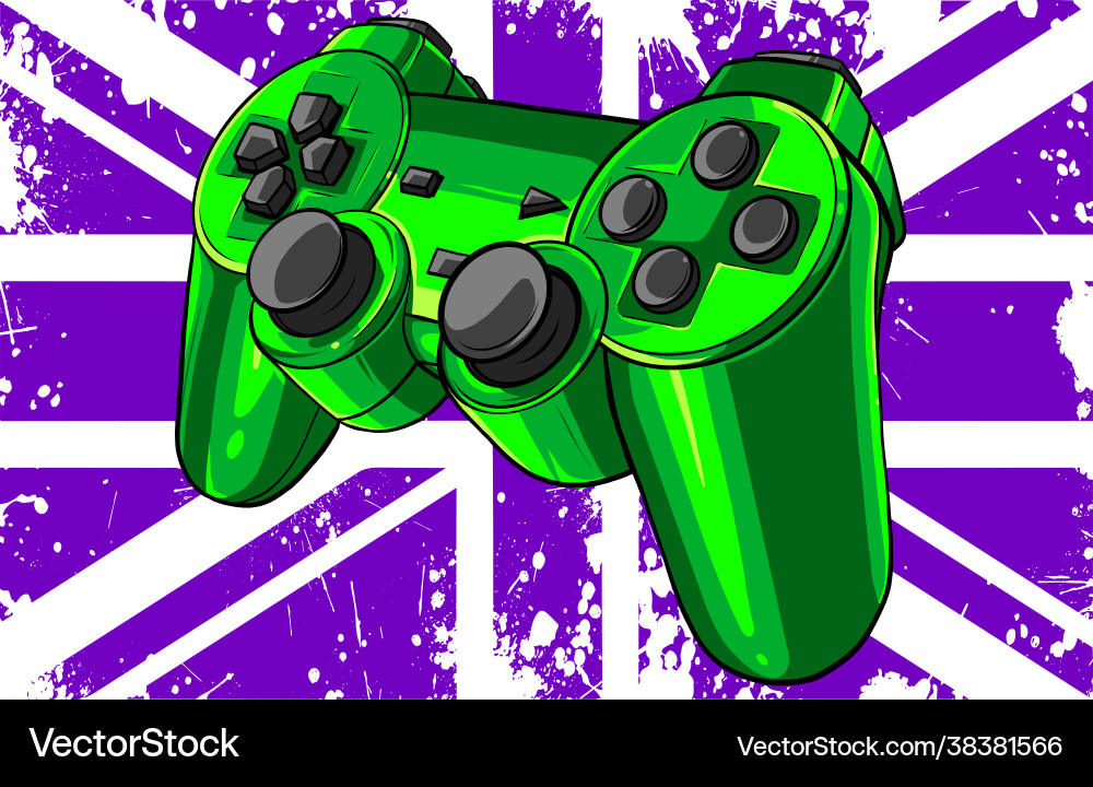 Gaming controller with england flag Royalty Free Vector
