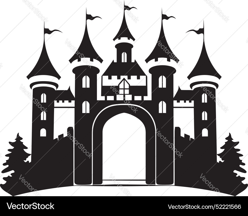 Royalgateway castle gate emblem knightguard Vector Image