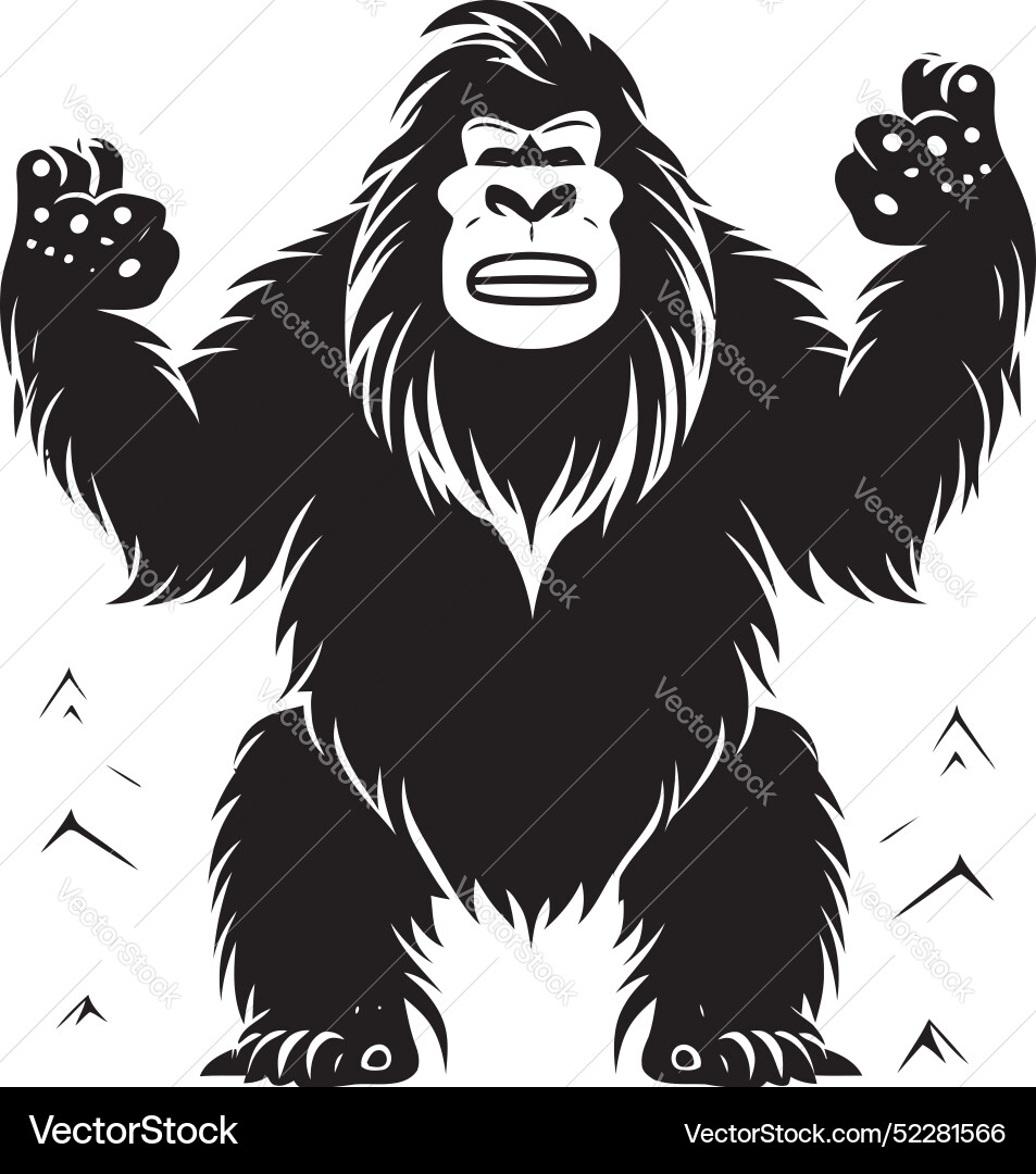 Sasquatch serenade charming black logo icon Vector Image