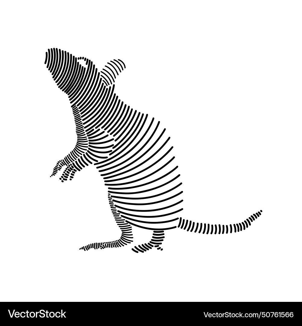 Simple line art of a mouse 3 Royalty Free Vector Image
