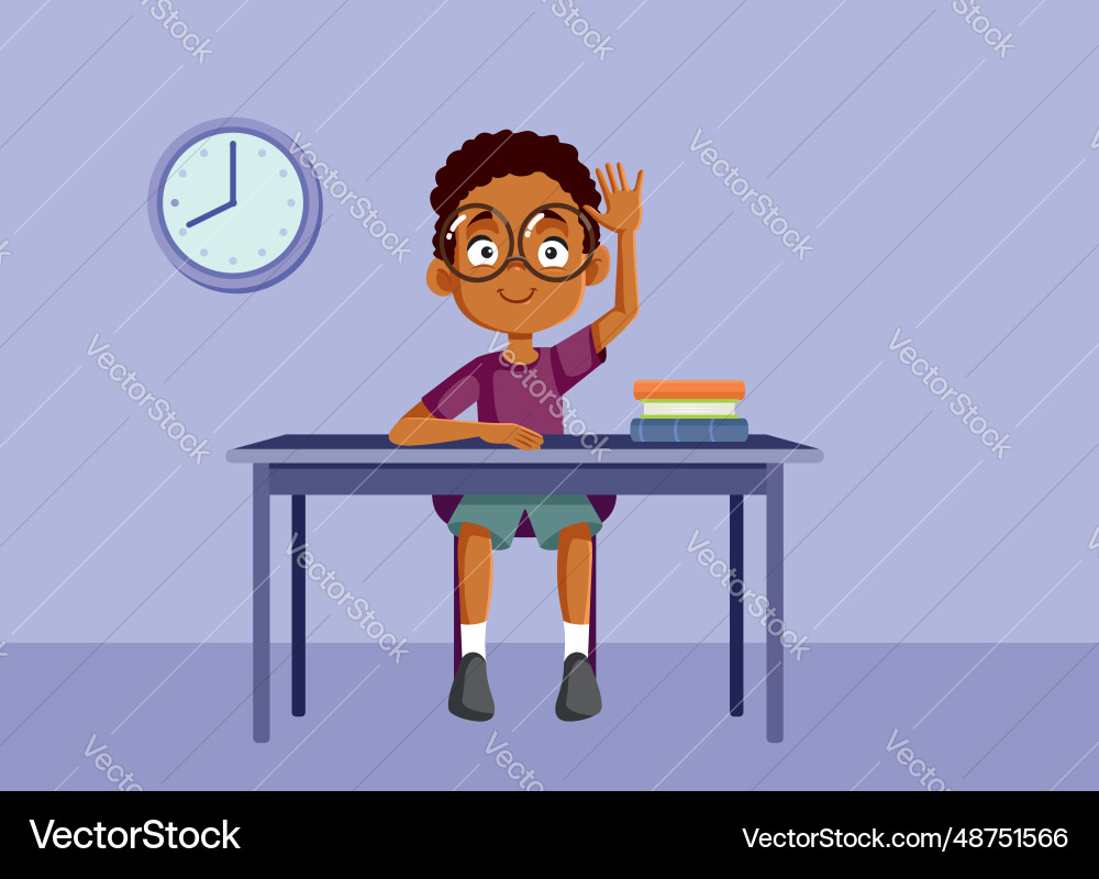 Cartoon Boy In Class