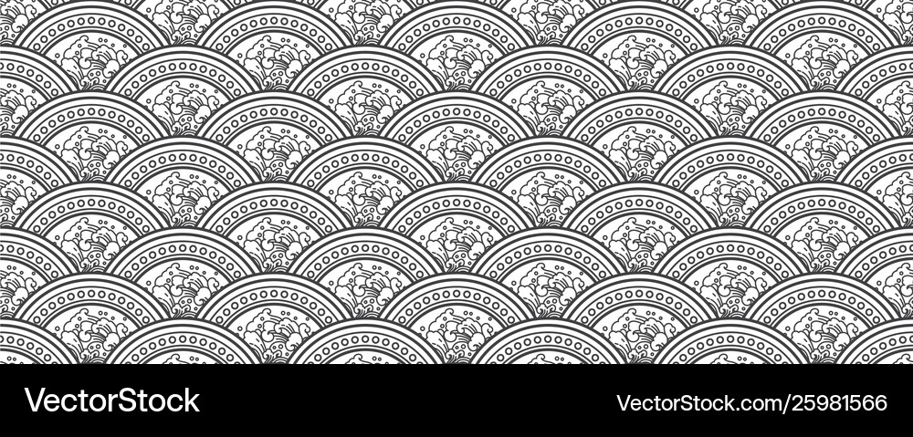 Thai water wave seamless background Royalty Free Vector