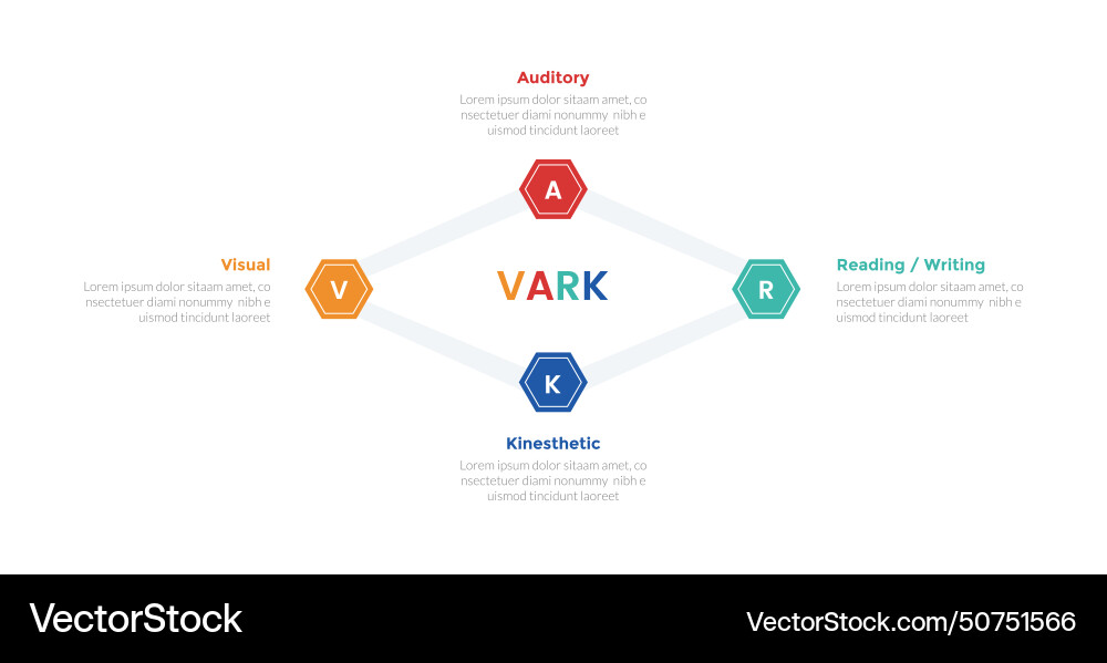 Vark learning styles infographics template Vector Image