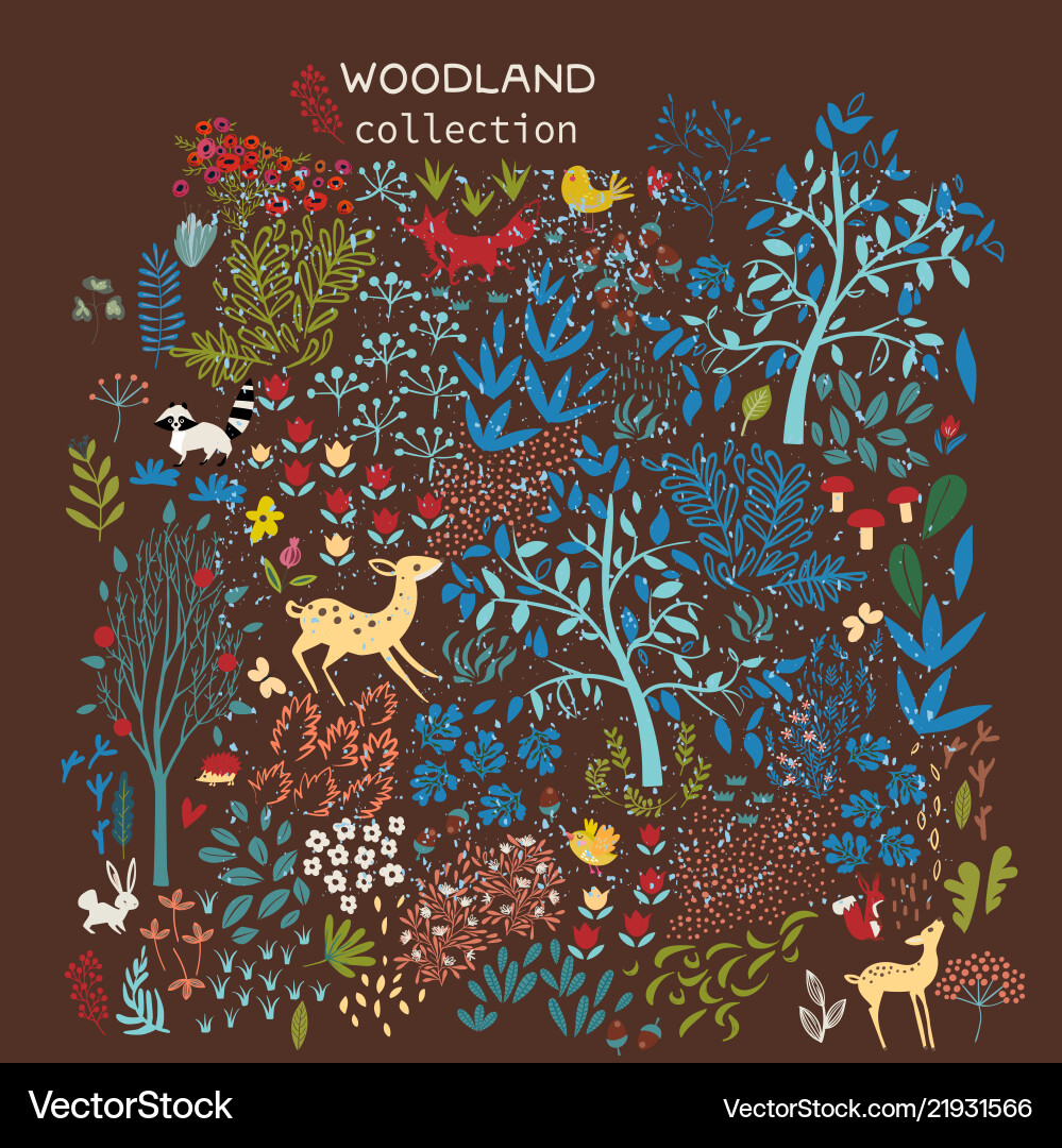 Woodland Creature Collection Royalty Free Vector Image