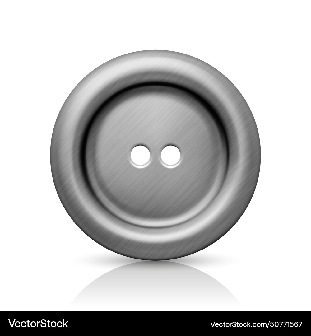 3d realistic textured metal button Royalty Free Vector Image