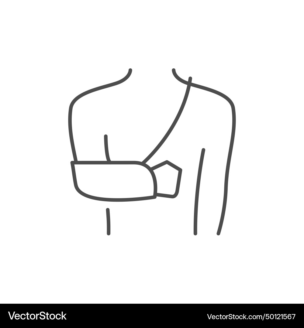 Arm sling line outline icon Royalty Free Vector Image