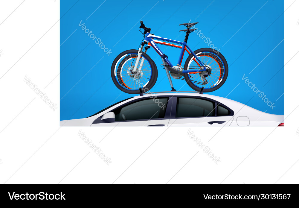 Bicycles on car Royalty Free Vector Image - VectorStock