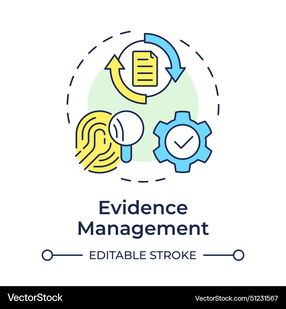 Evidence management multi color concept icon Vector Image